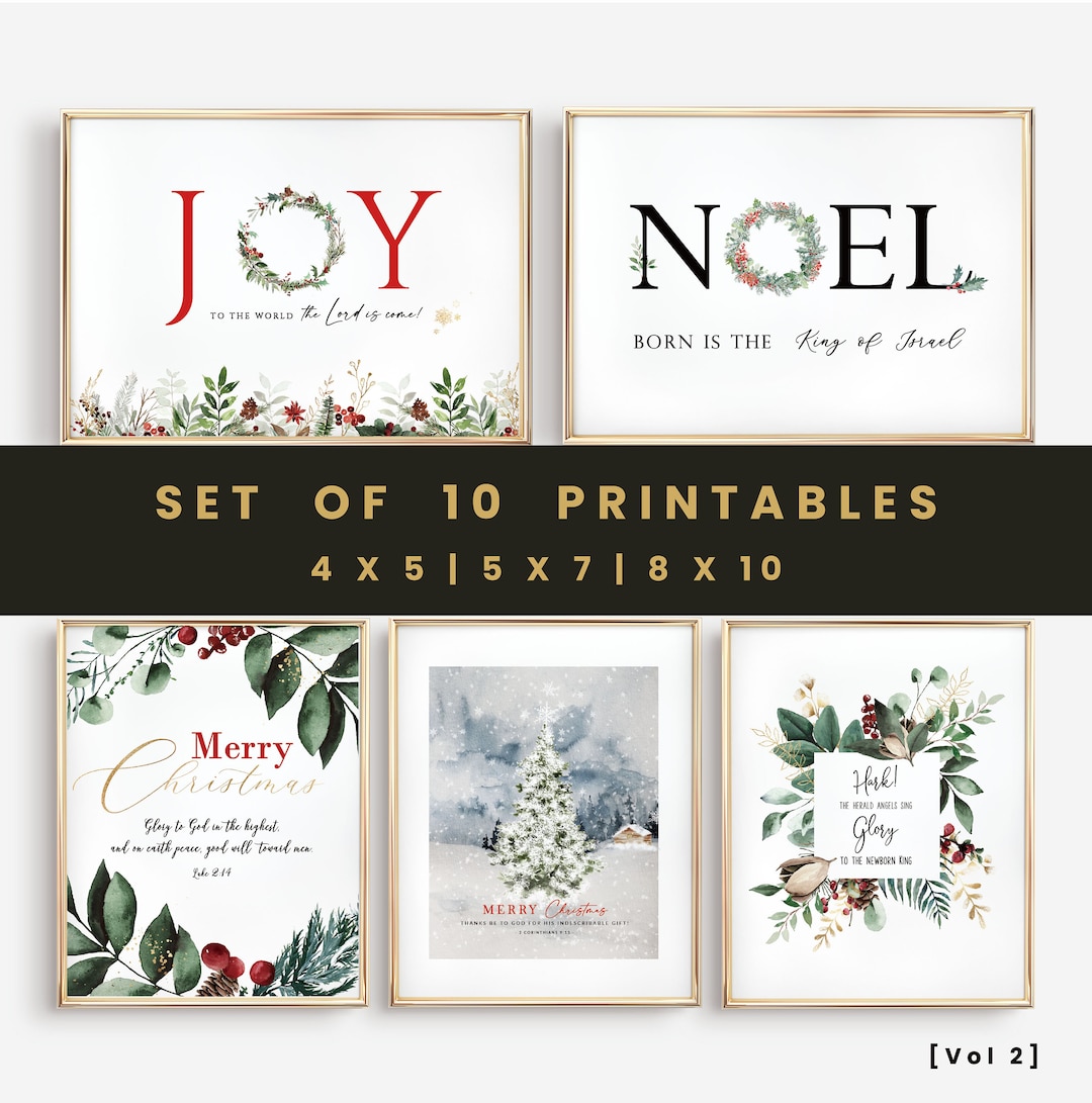 Set of 10 Christmas Bible Verse Printables, Winter Scripture ...