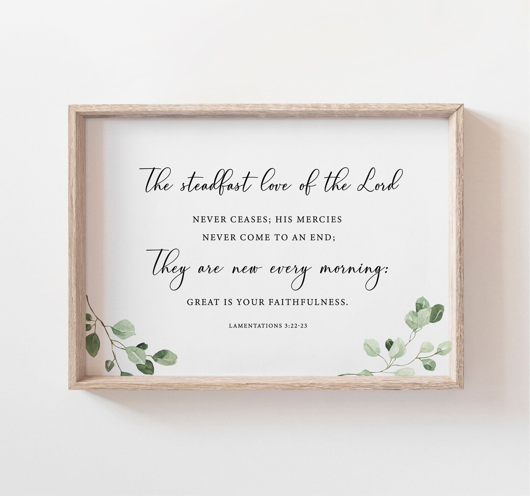 Lamentations 3:22-23 Great is Your Faithfulness Bible Verse Printable ...