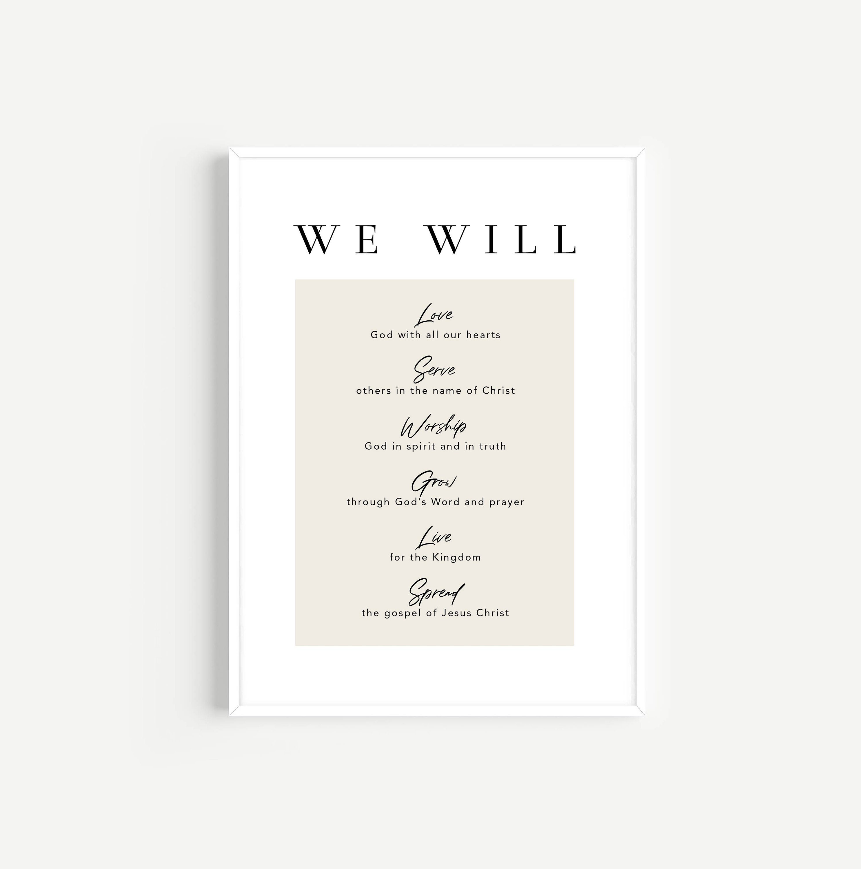 Mission Statement Christian Print Printable Wall Art | Etsy