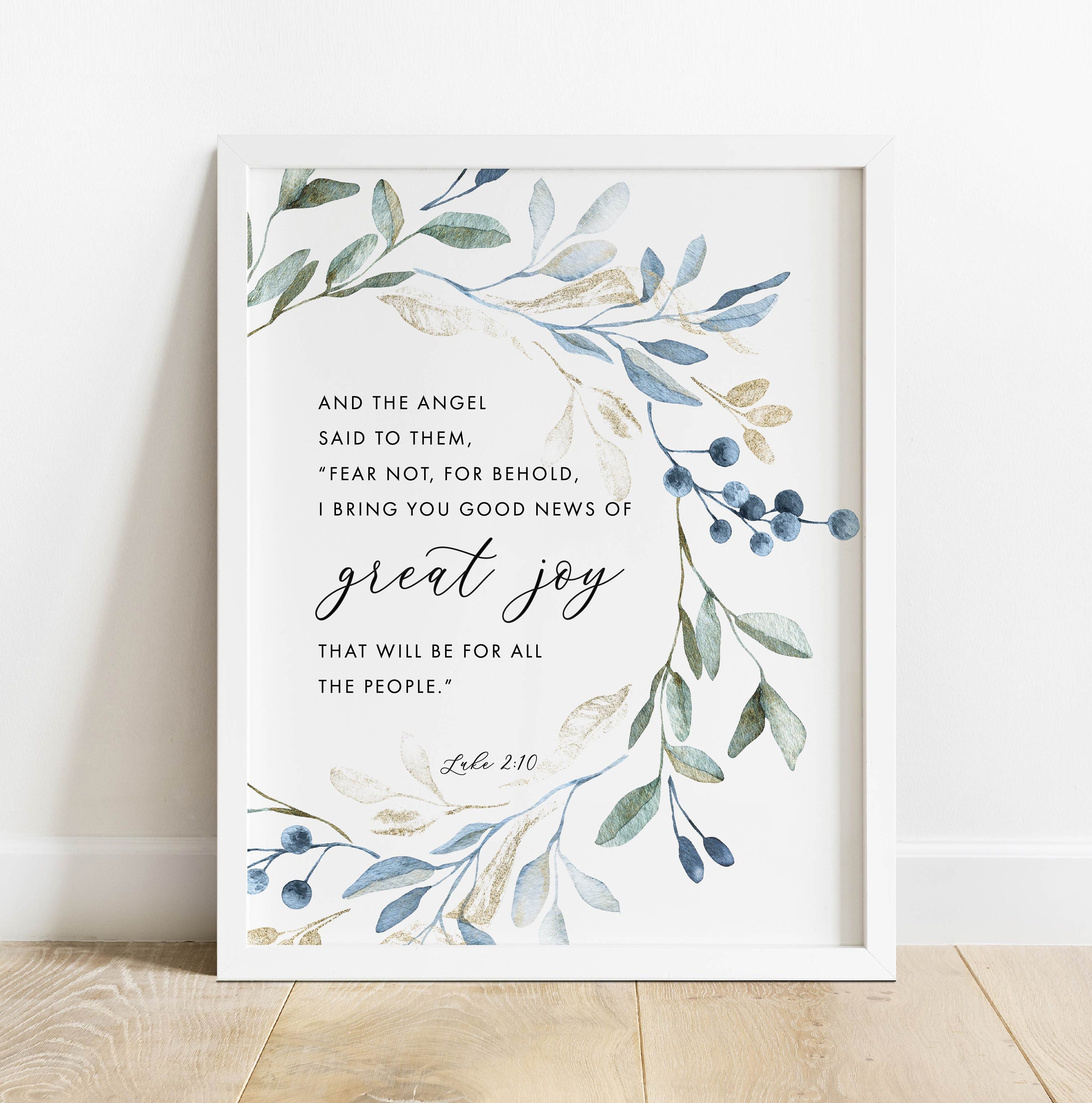 Luke 2:10 Christmas Bible Verse Wall Art Printable Wall Art - Etsy