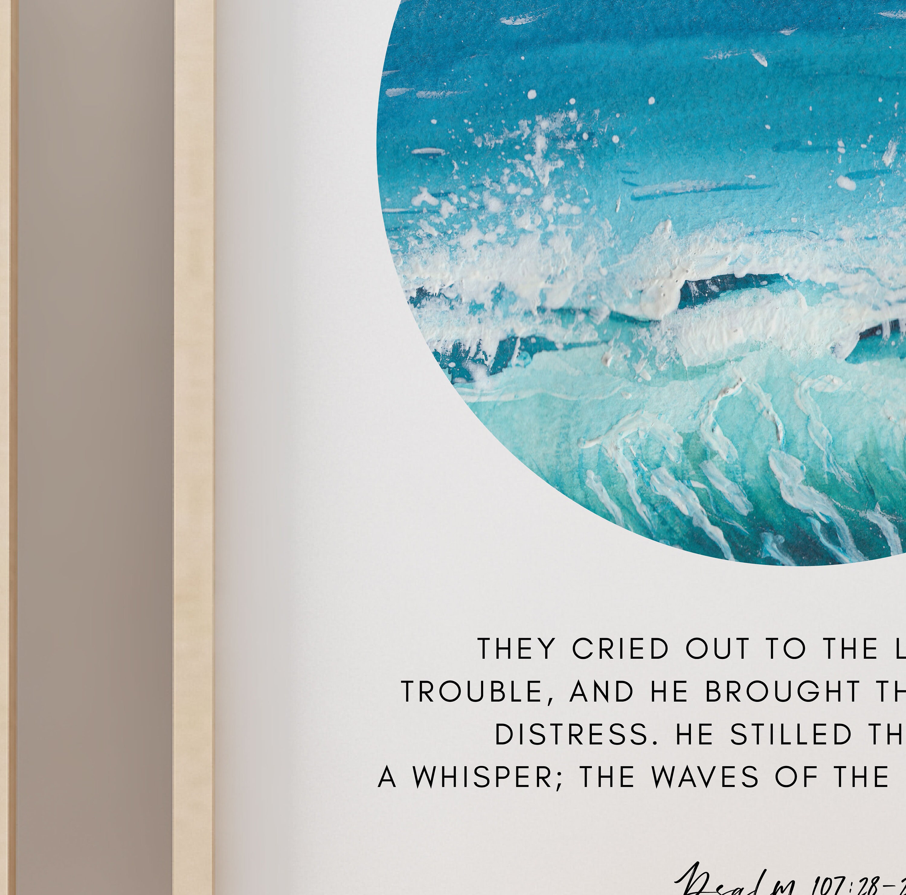 Psalm 107:28-29 He Stilled Bible Verse Print Printable Wall | Etsy