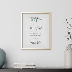 Psalm 16:8 I Shall Not Be Shaken Scripture Wall Art, Printable Wall Art ...