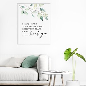 2 Kings 20:5 I Will Heal You Bible Verse Wall Art Printable | Etsy Canada