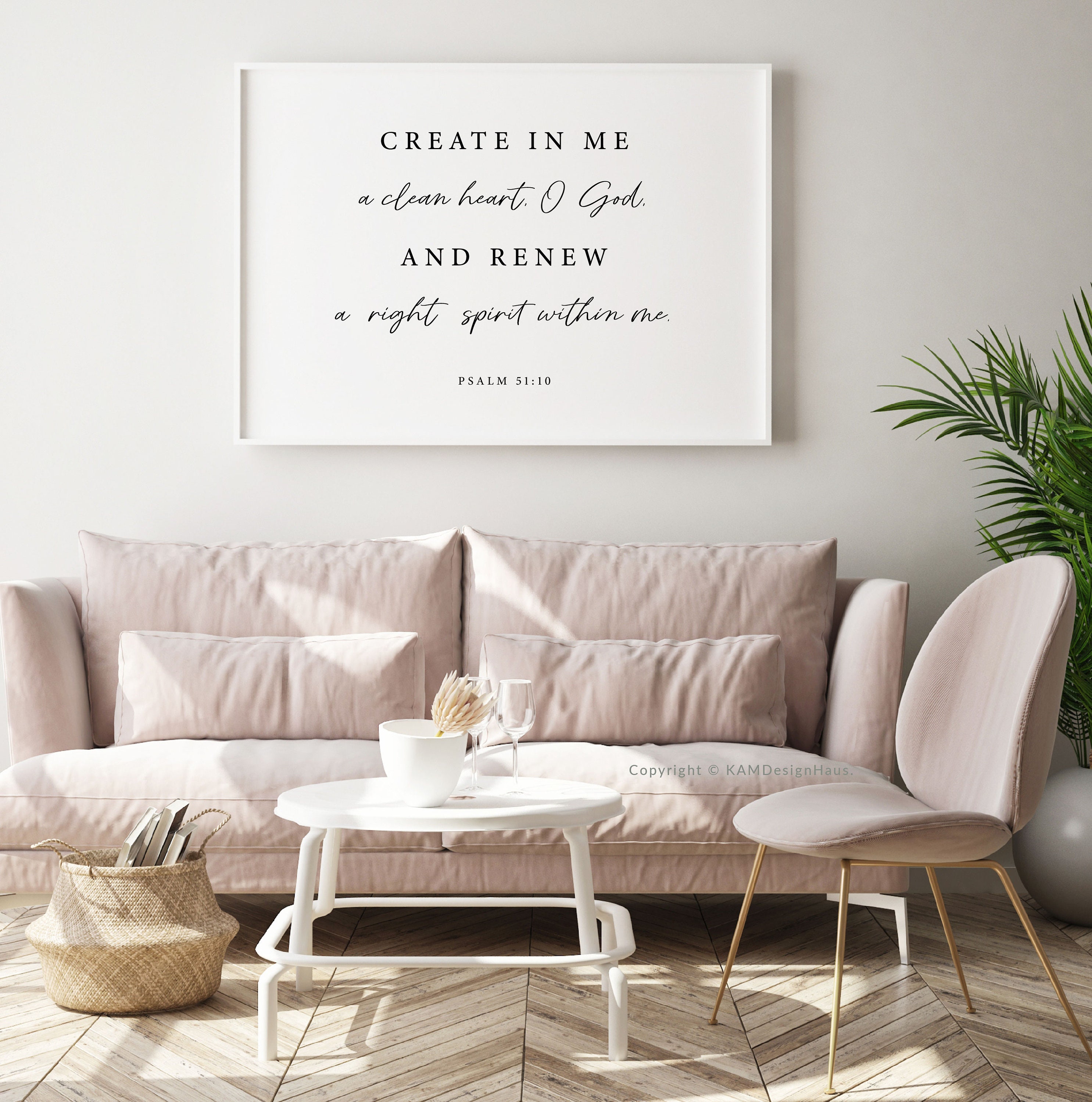 Psalm 51:10 A Set of 2 Scripture Wall Art Printable Wall Art - Etsy