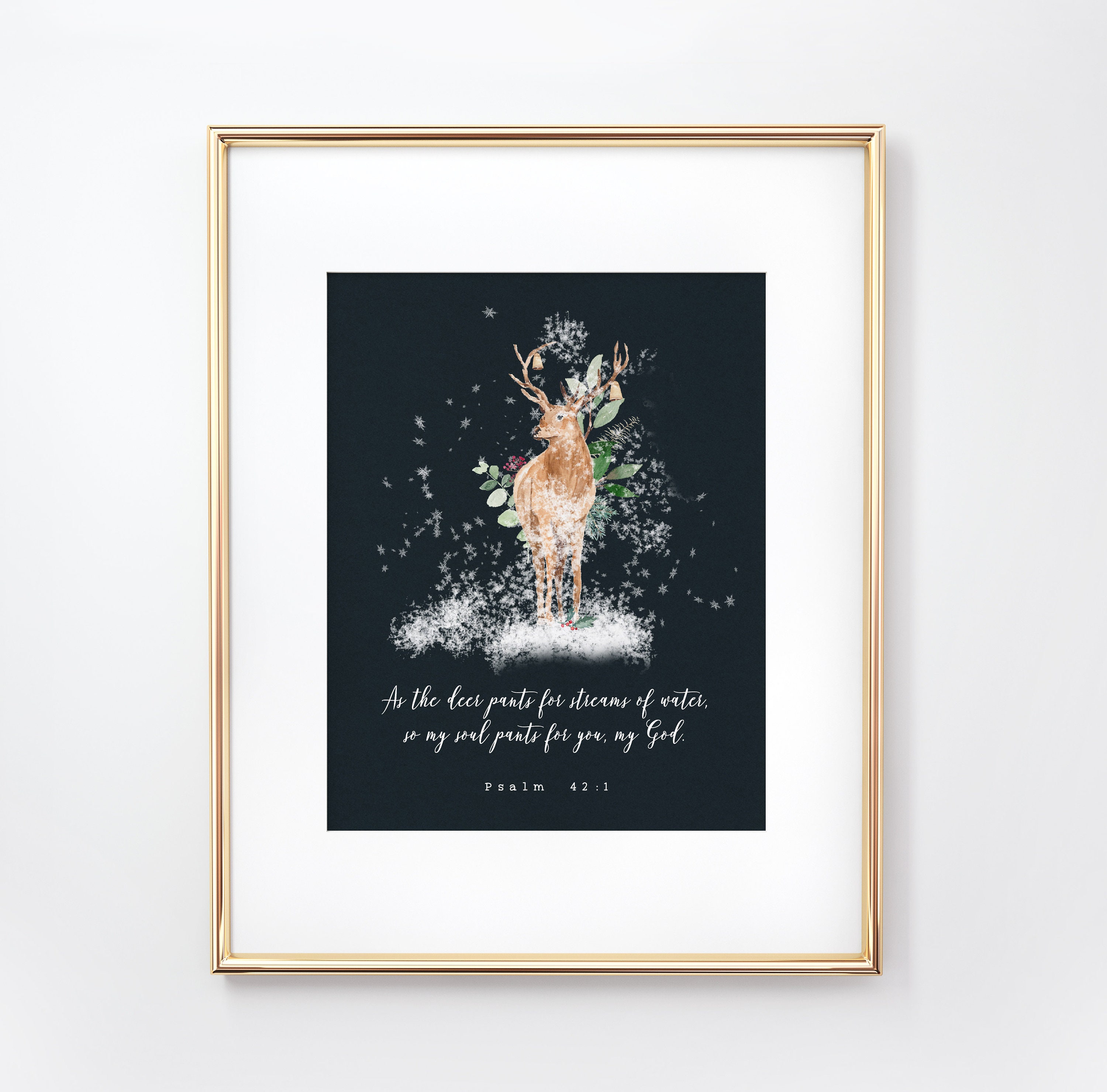 Psalm 42:1 as the Deer Pants for Streams of Water Bible Verse - Etsy