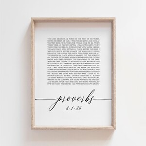 Proverbs 8 Wisdom Bible Verse Poster, Printable Wall Art, Scripture ...