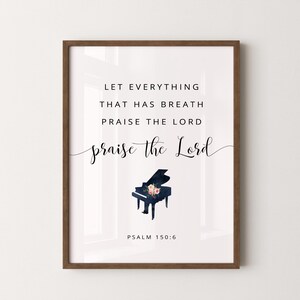 Psalm 150:6 Praise the Lord Bible Verse Wall Art, Christian Quote ...
