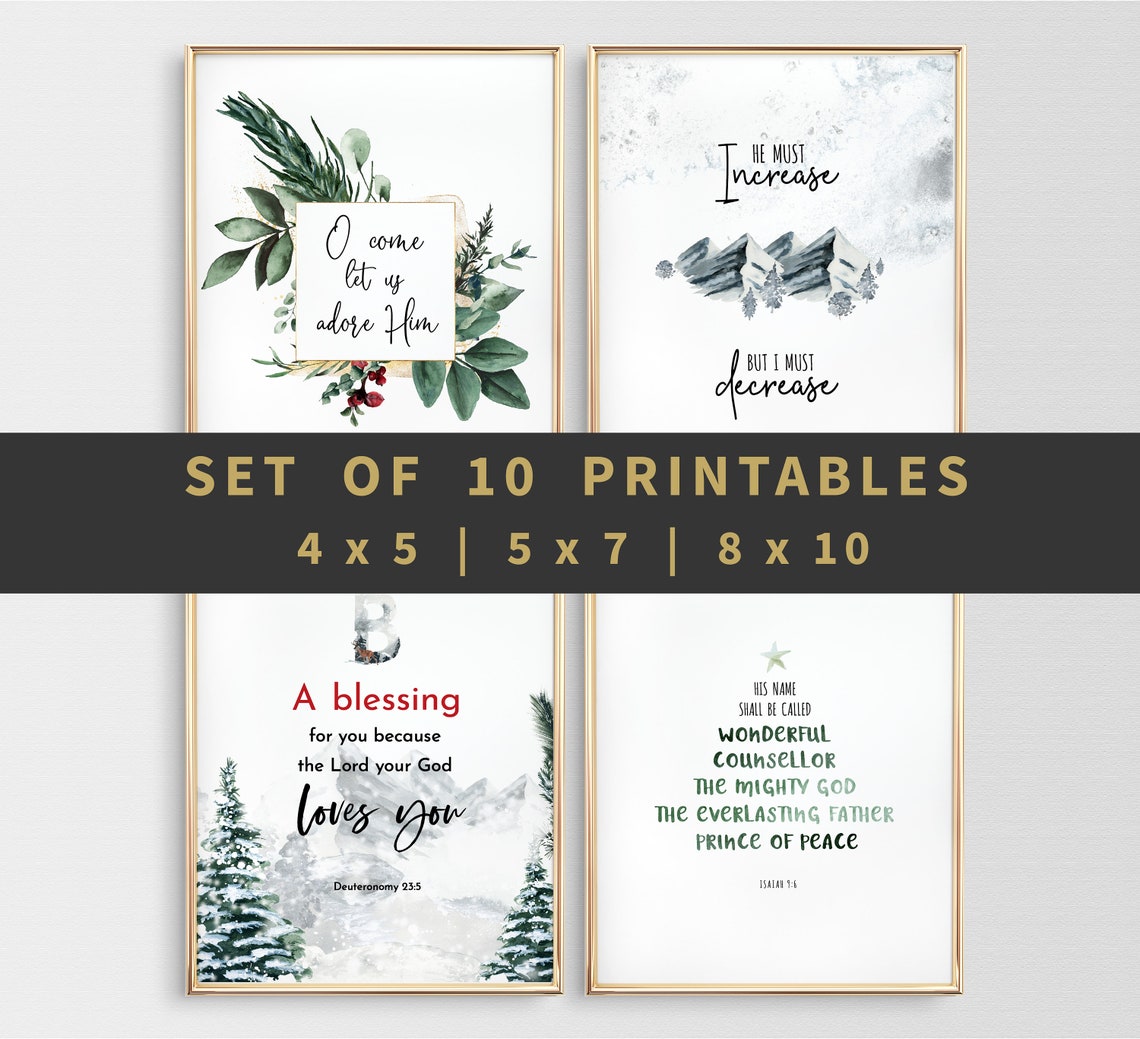 Set of 10 Winter Bible Verse Printables Winter Scripture - Etsy