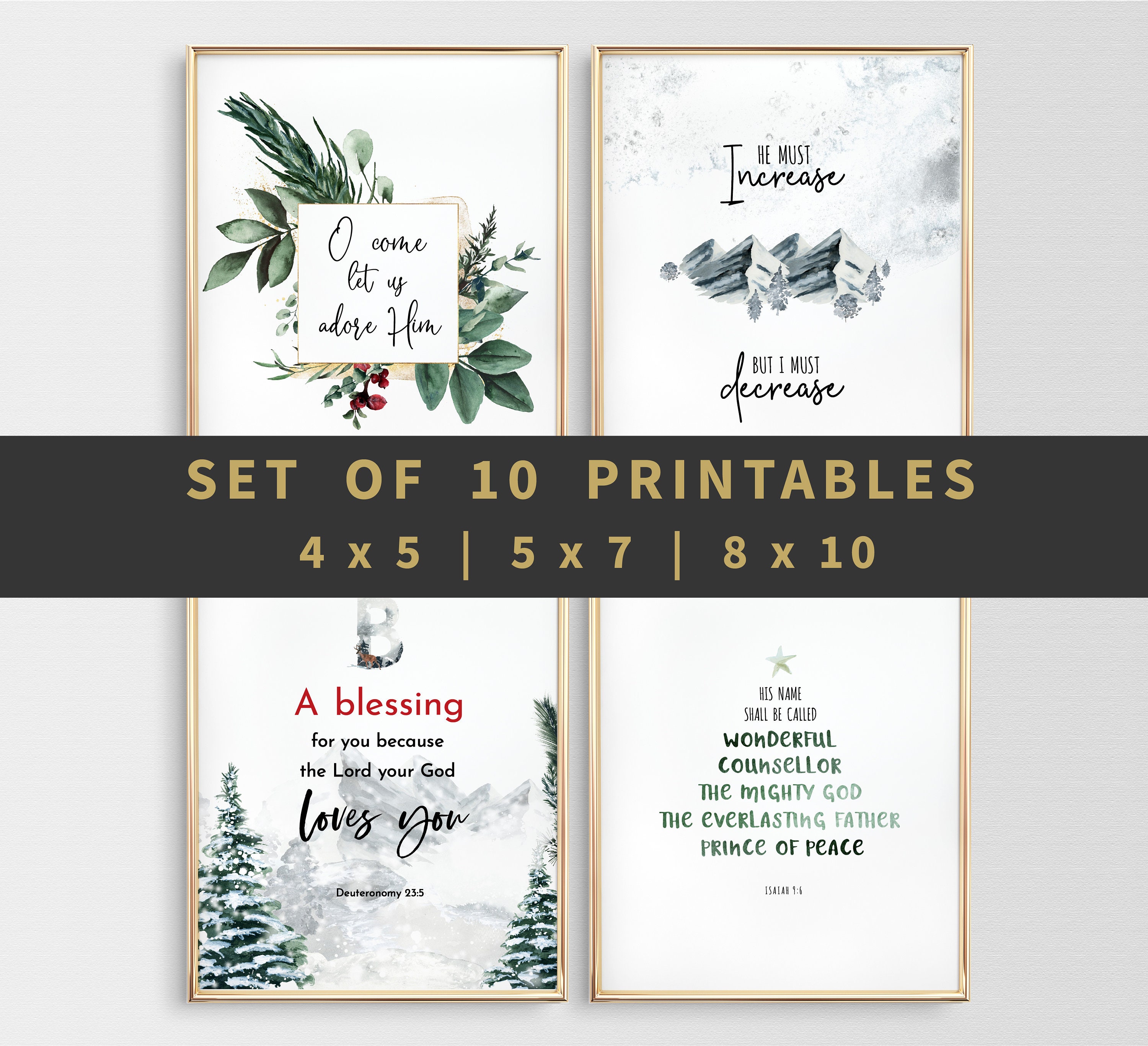 Set of 10 Winter Bible Verse Printables Winter Scripture | Etsy