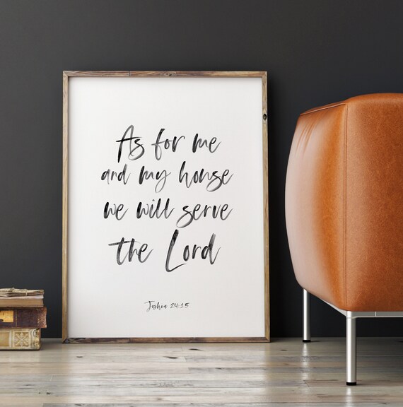 Joshua 24:15 We Will Serve the Lord Bible Verse Wall Art - Etsy