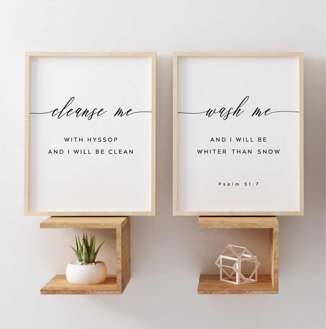 Psalm 51:7 Cleanse Me Wash Me Bible Verse Wall Art Scripture | Etsy