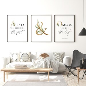 Revelation 22:13 Alpha and Omega Bible Verse Wall Art, Printable Wall ...