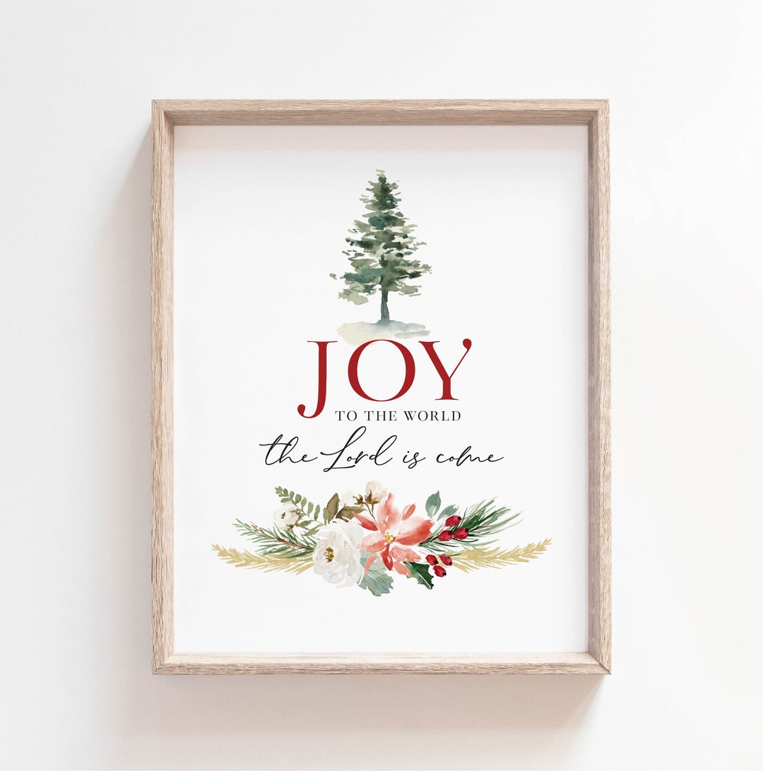 JOY Christmas Wall Art Christmas Tree Download Christmas - Etsy