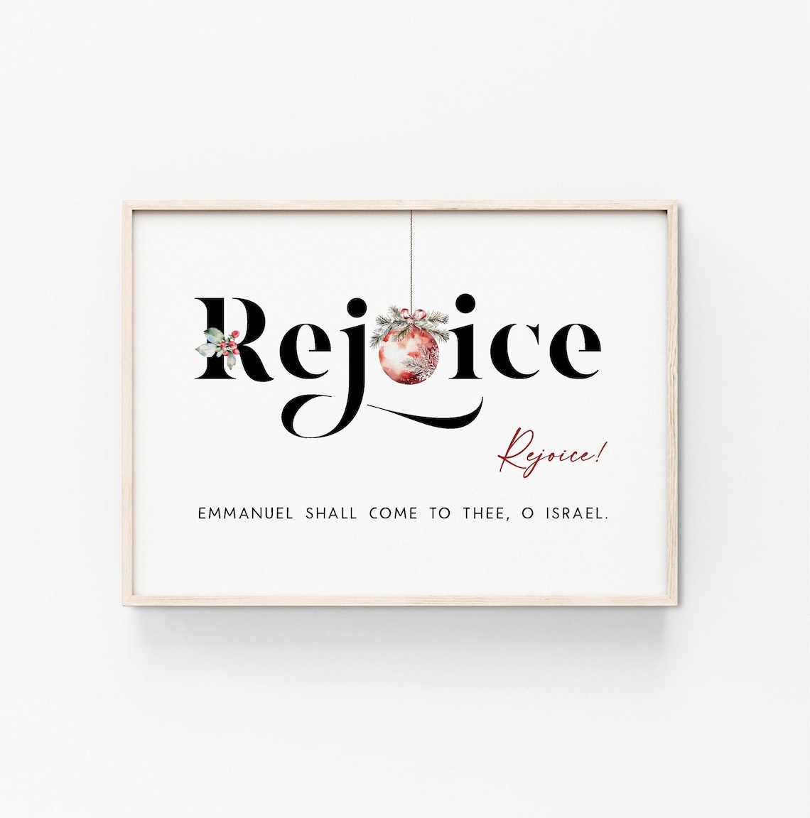 Rejoice Christmas Wall Art, Emmanuel Christmas Print, Christmas Wall ...