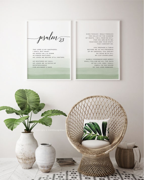 Digital Prints Prints The Lord Is My Shepherd Wall Art Scripture Decor ...