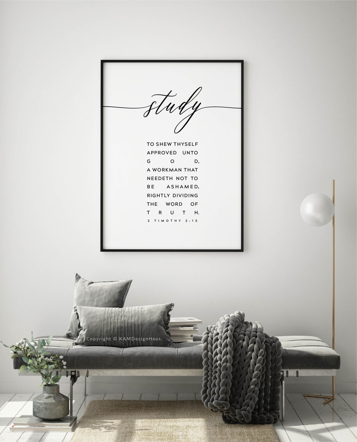 2 Timothy 2:15 KJV Study Bible Verse Printable Wall Art - Etsy