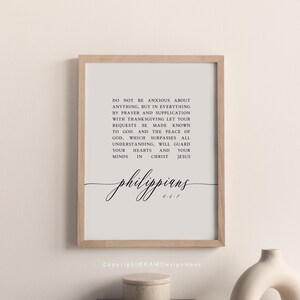 Philippians 4:6-7 Do Not Be Anxious Bible Verse Print Download ...