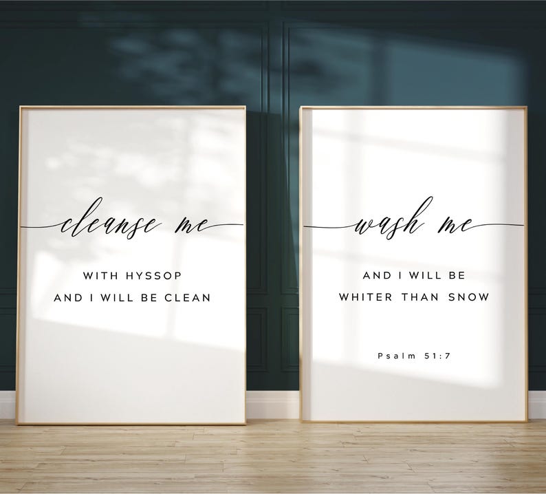 Psalm 51:7 Cleanse Me Wash Me Bible Verse Print, Scripture Download ...