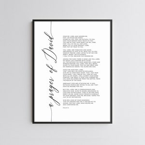 Psalm 86 David's Prayer Bible Verse Wall Art, Scripture Print Download ...