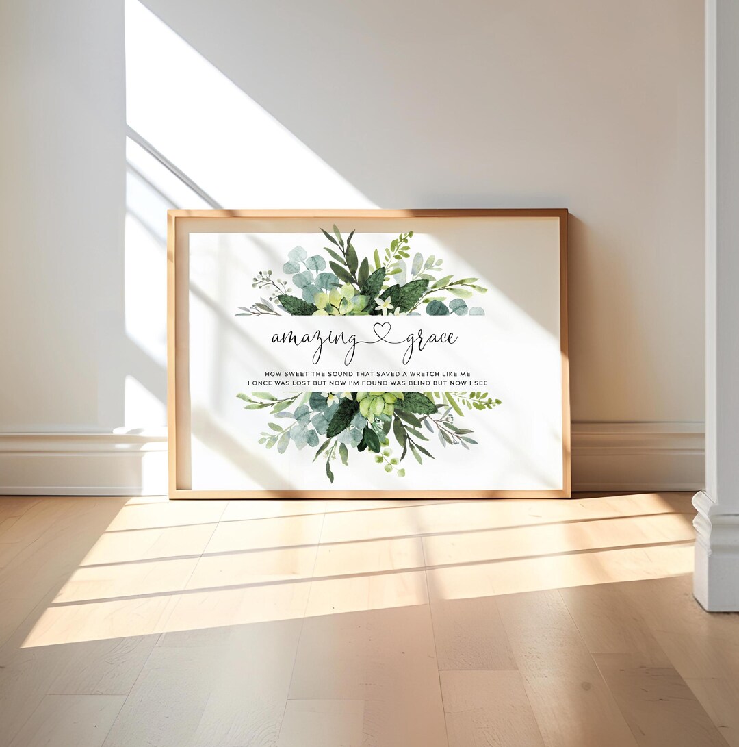 Amazing Grace Christian Printable Wall Art, Christian Quote Digital ...
