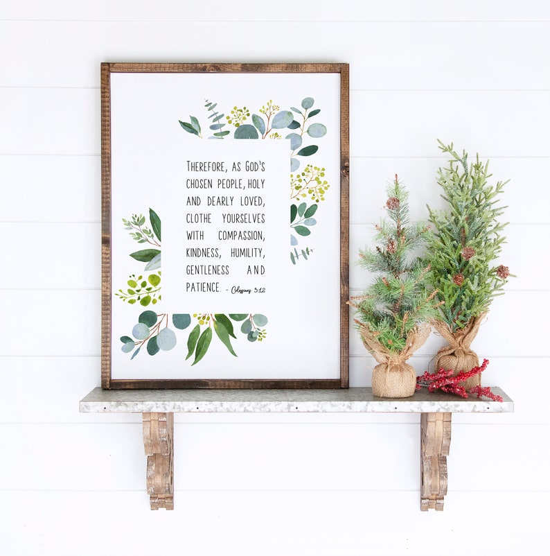 Colossians 3:12 God's Chosen People Bible Verse Wall Art | Etsy