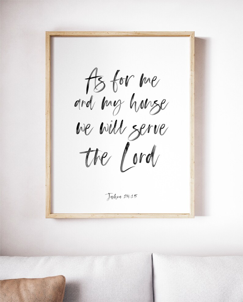Joshua 24:15 We Will Serve the Lord Bible Verse Wall Art - Etsy