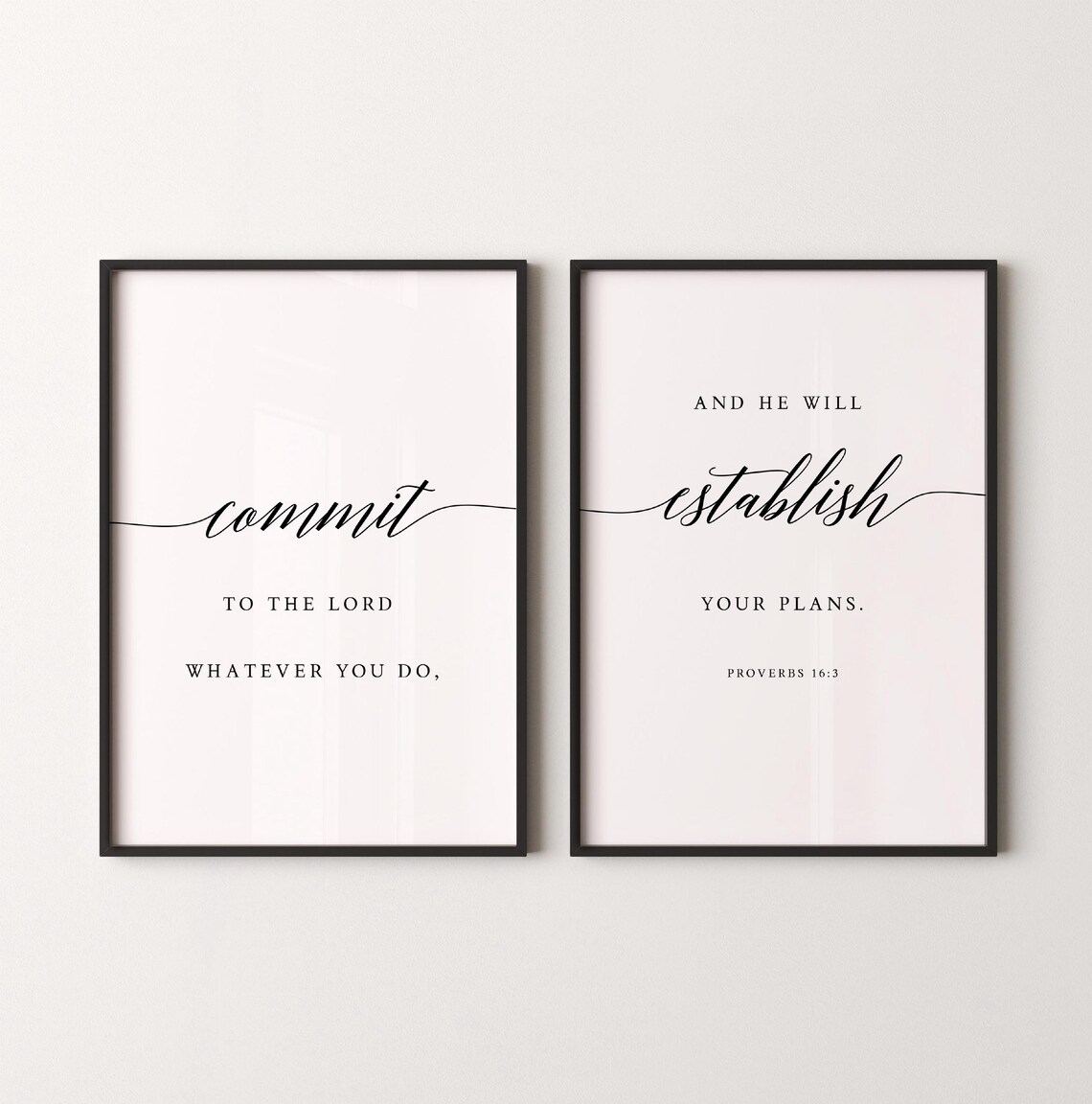 Proverbs 16:3 Commit to the Lord Bible Verse Wall Art, Printable Wall ...