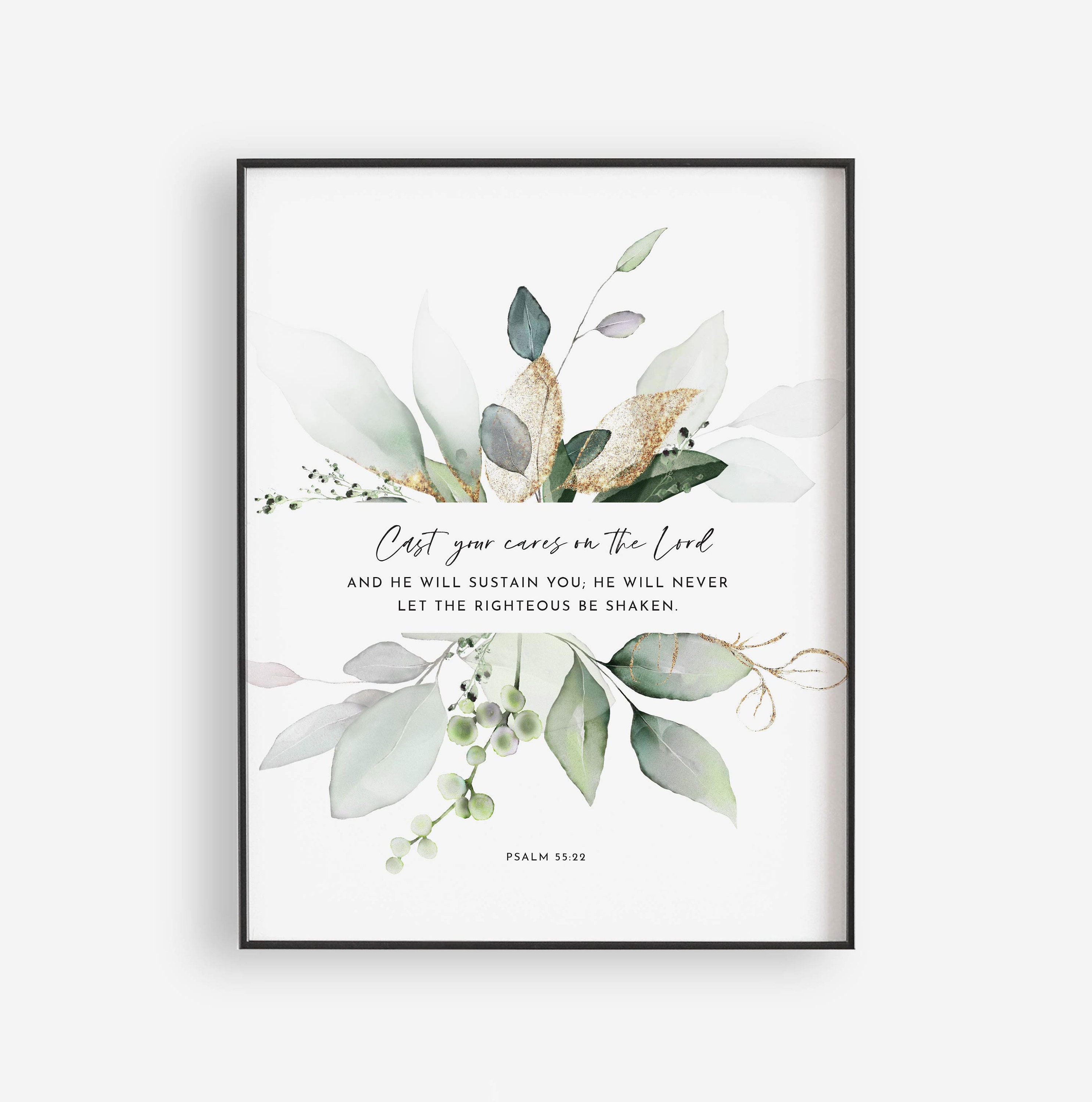 Psalm 55:22 Bible Verse Wall Art Printable Wall Art | Etsy