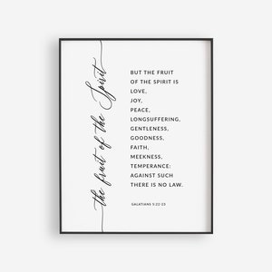 The Fruit of the Spirit KJV, Galatians 5:22-23 Bible Verse Wall Art ...