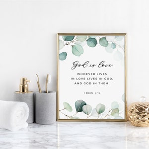 1 John 4:16 God is Love Bible Verse Wall Art, Downloadable Print, Bible ...