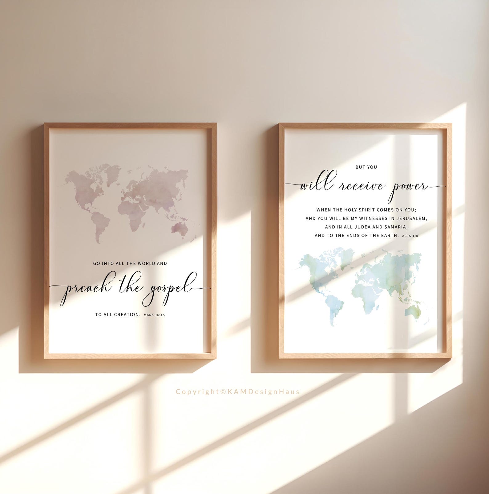 Isaiah 6:8 Set of 3 World Map Wall Art, Bible Verse Printable Wall Art ...