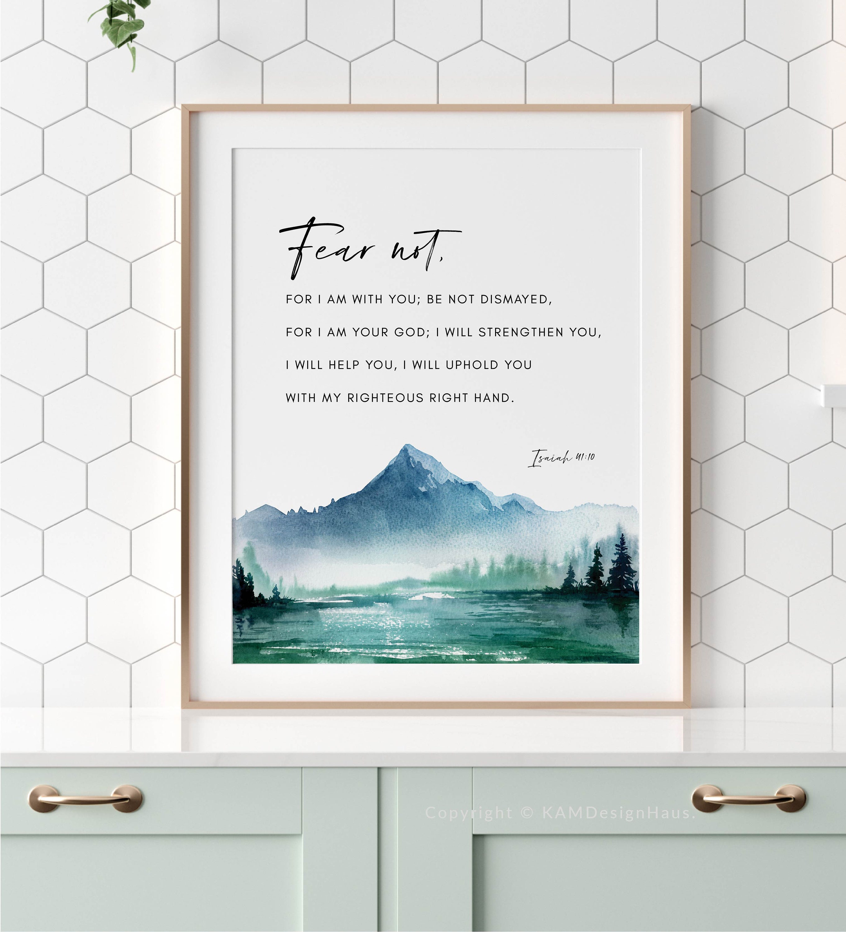 Isaiah 41:10 Fear Not Scripture Printable Wall Art, Bible Verse Print ...