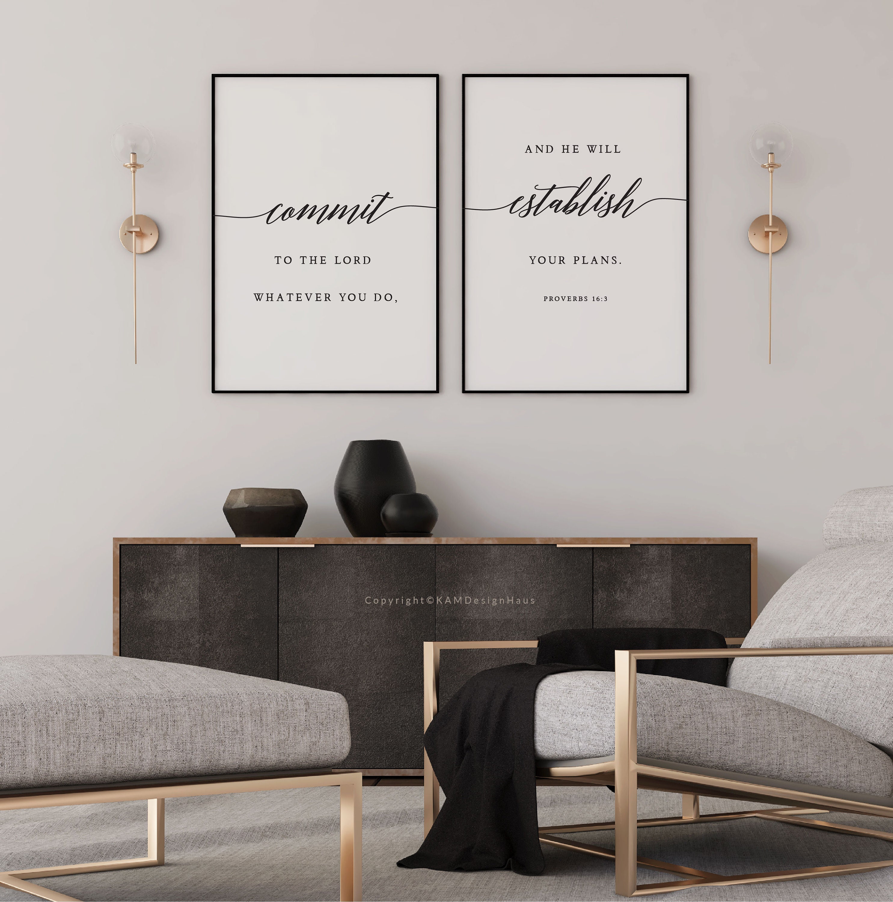 Proverbs 16:3 Commit to the Lord Bible Verse Wall Art, Printable Wall ...