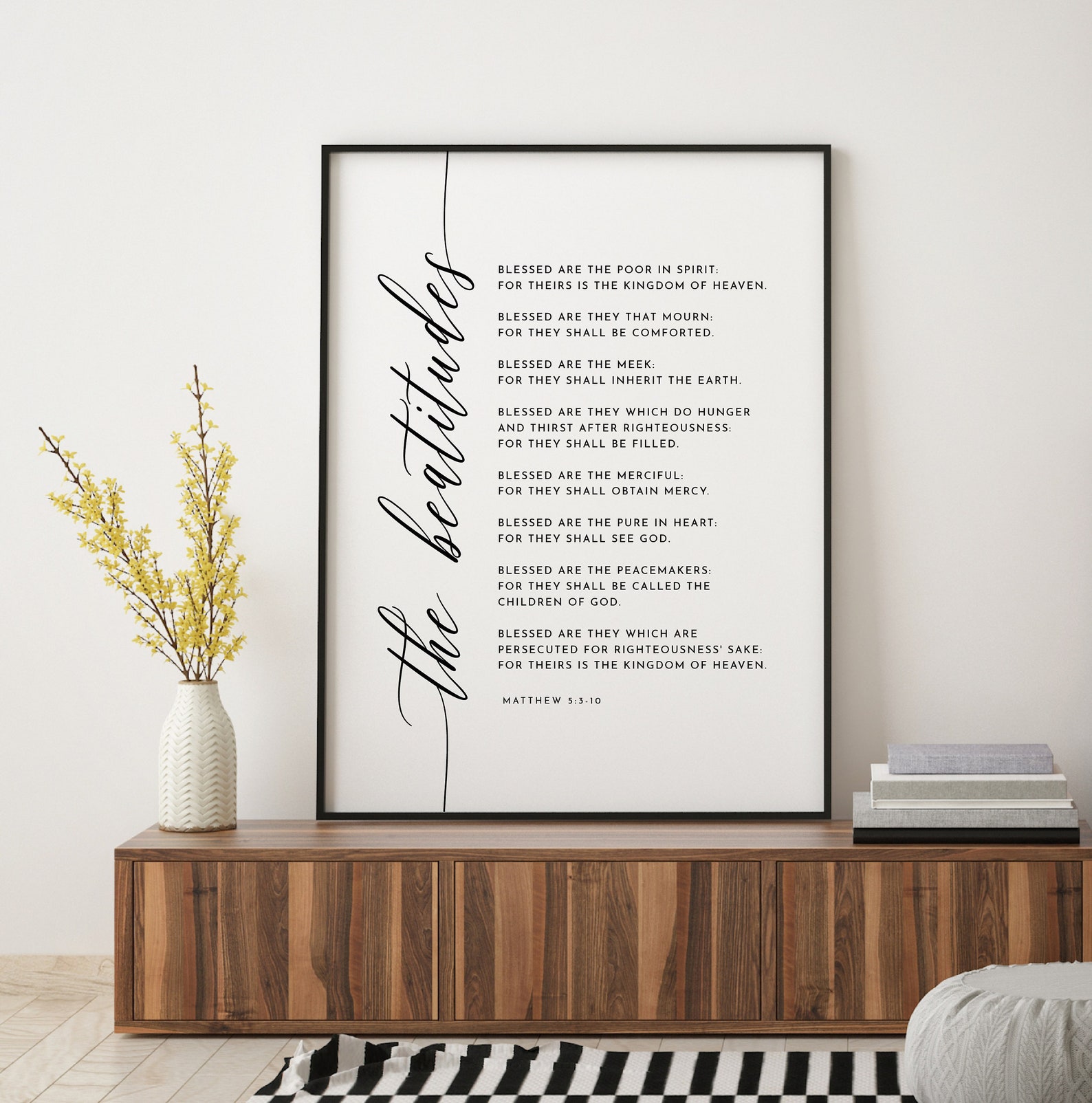 The Beatitudes Matthew 5:3-10 KJV Bible Verse Wall Art Bible - Etsy