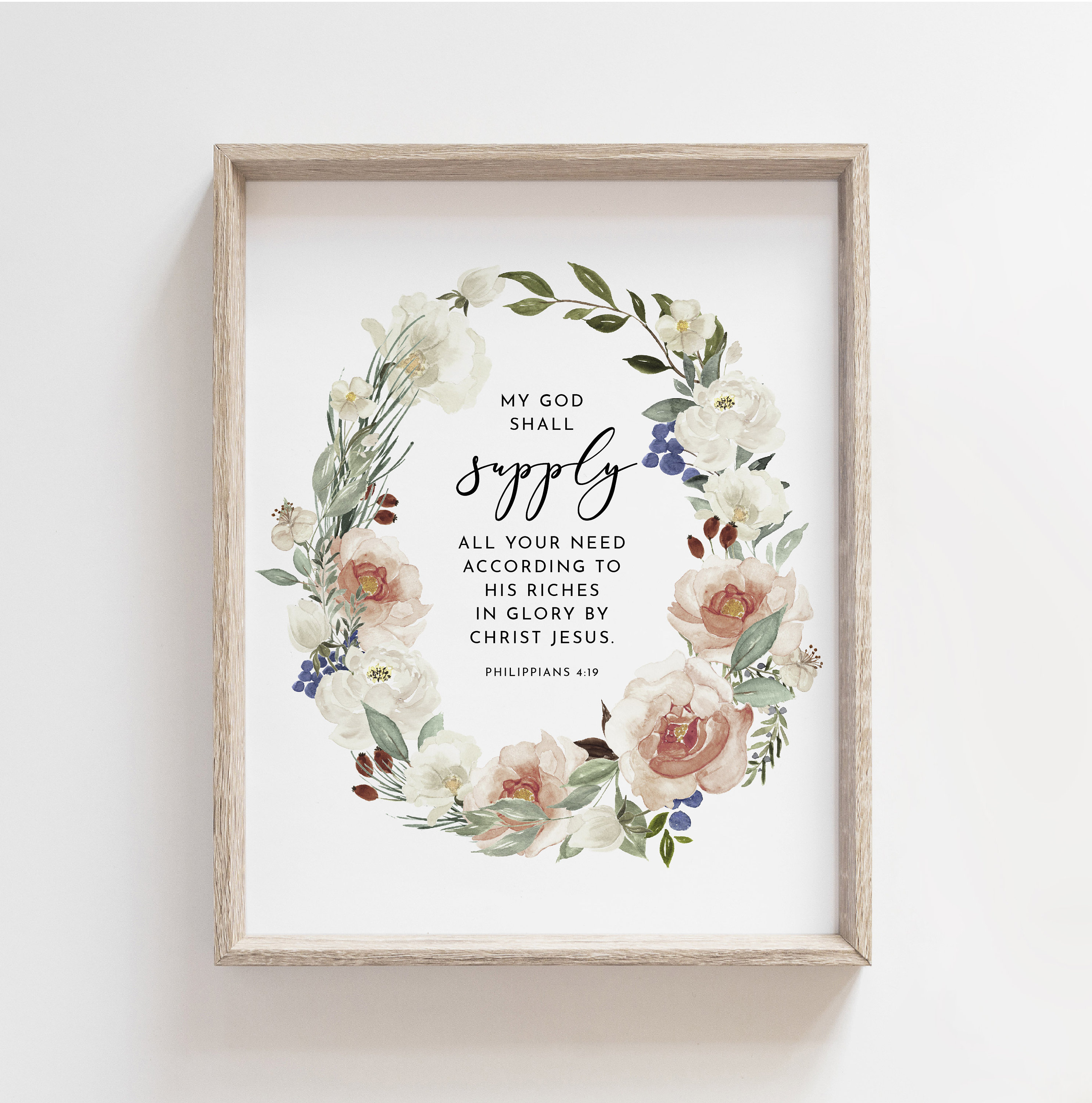 Philippians 4:19 Supply All Your Need Bible Verse Wall Art | Etsy
