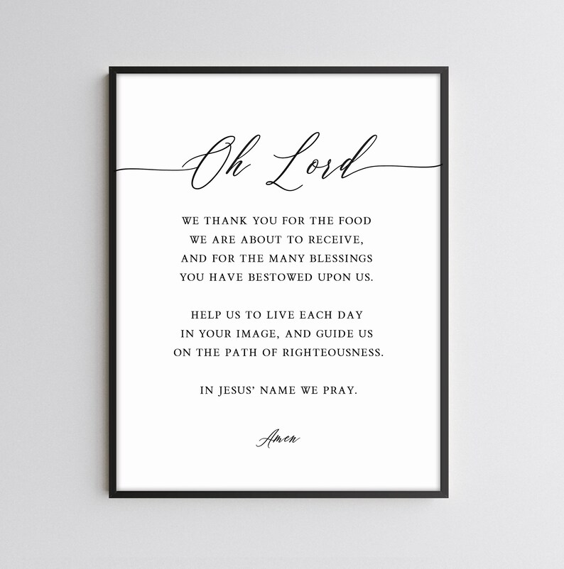 Prayer Before Meals Christian Printable Wall Art Dining Room | Etsy