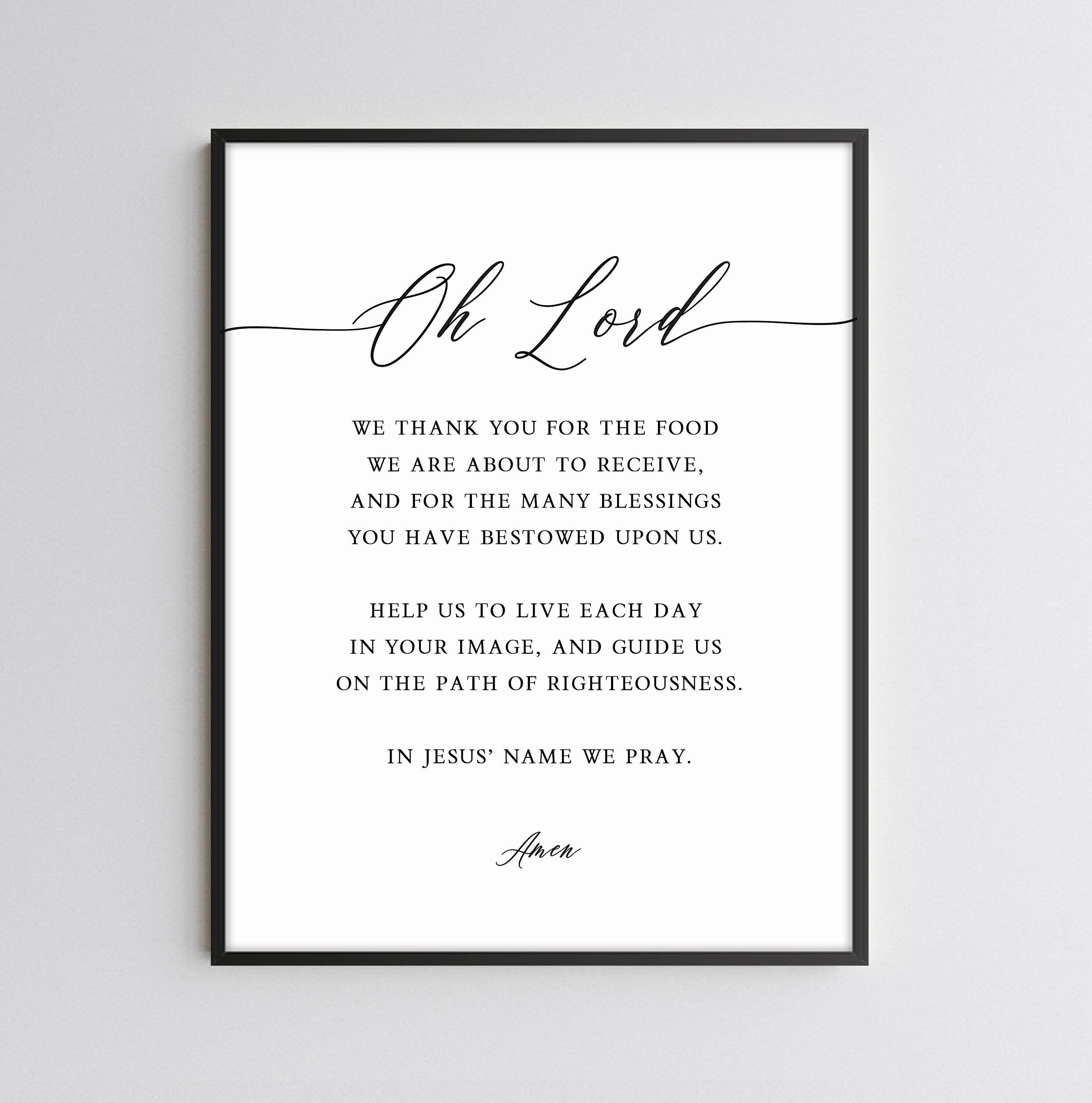 Prayer Before Meals Christian Printable Wall Art Dining Room | Etsy