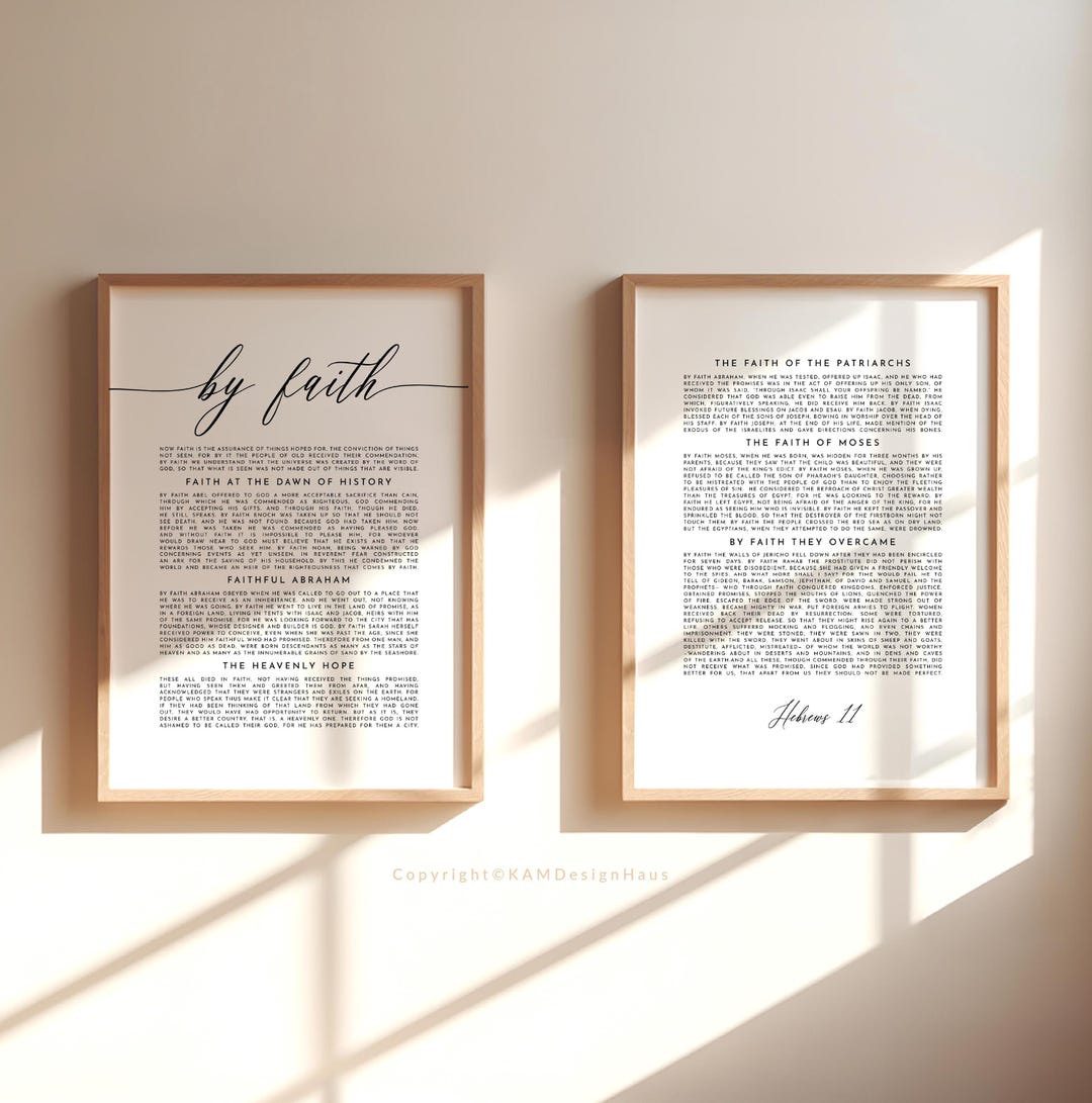 Hebrews 11 by Faith Scripture Wall Art, Printable Wall Art, Bible Verse ...
