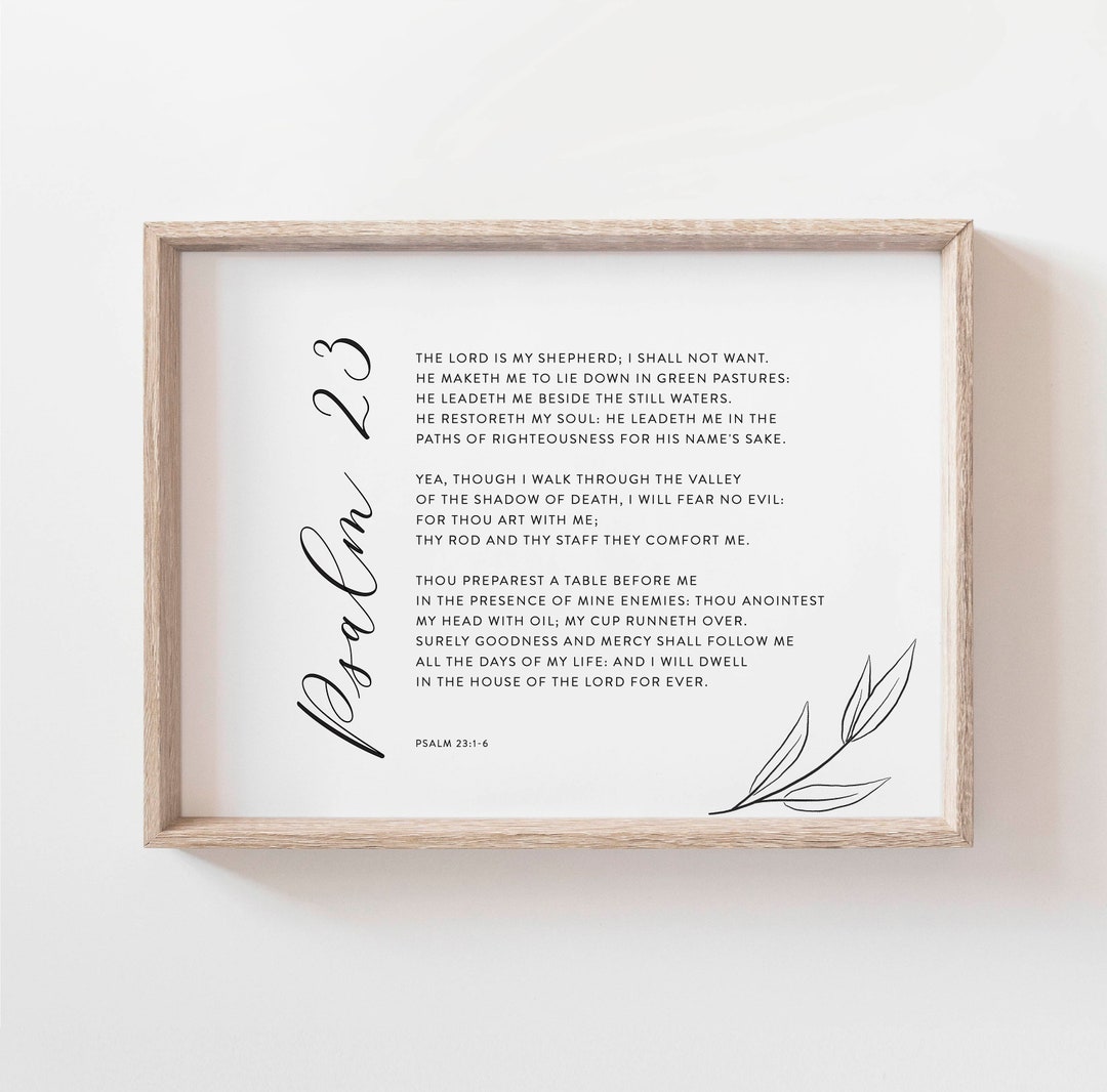 Psalm 23 KJV Bible Verse Printable Wall Art Scripture Print - Etsy