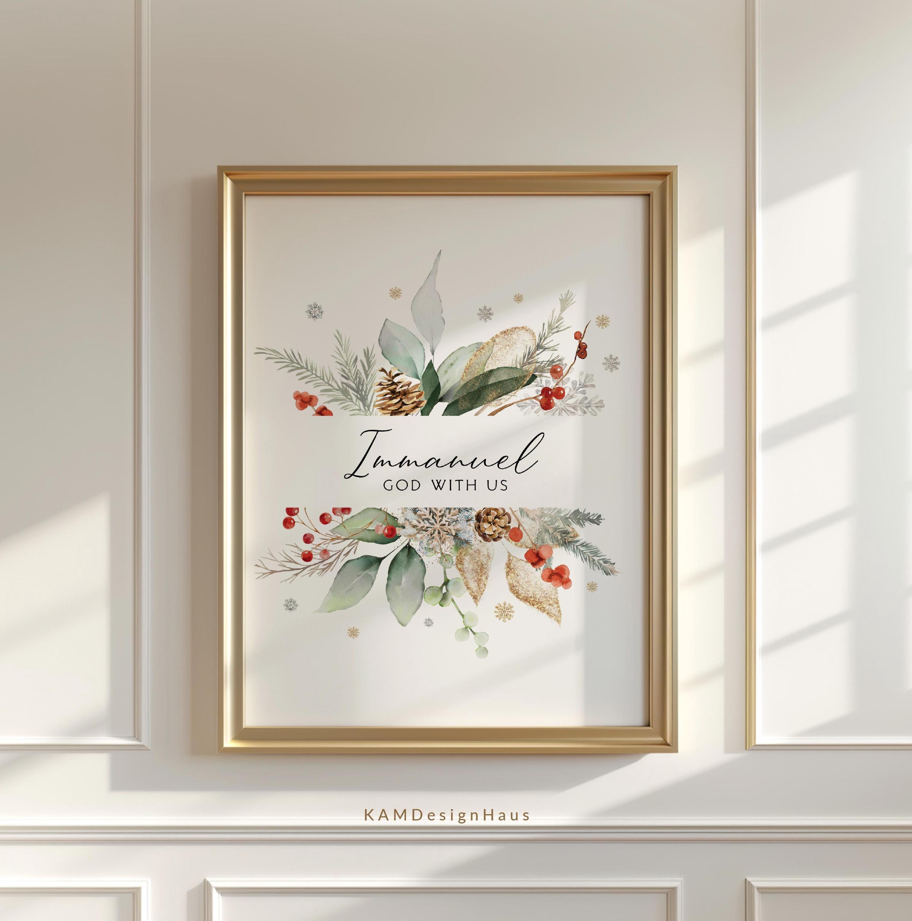 Immanuel Christmas Wall Art, Christian Printable Decor, Christian ...