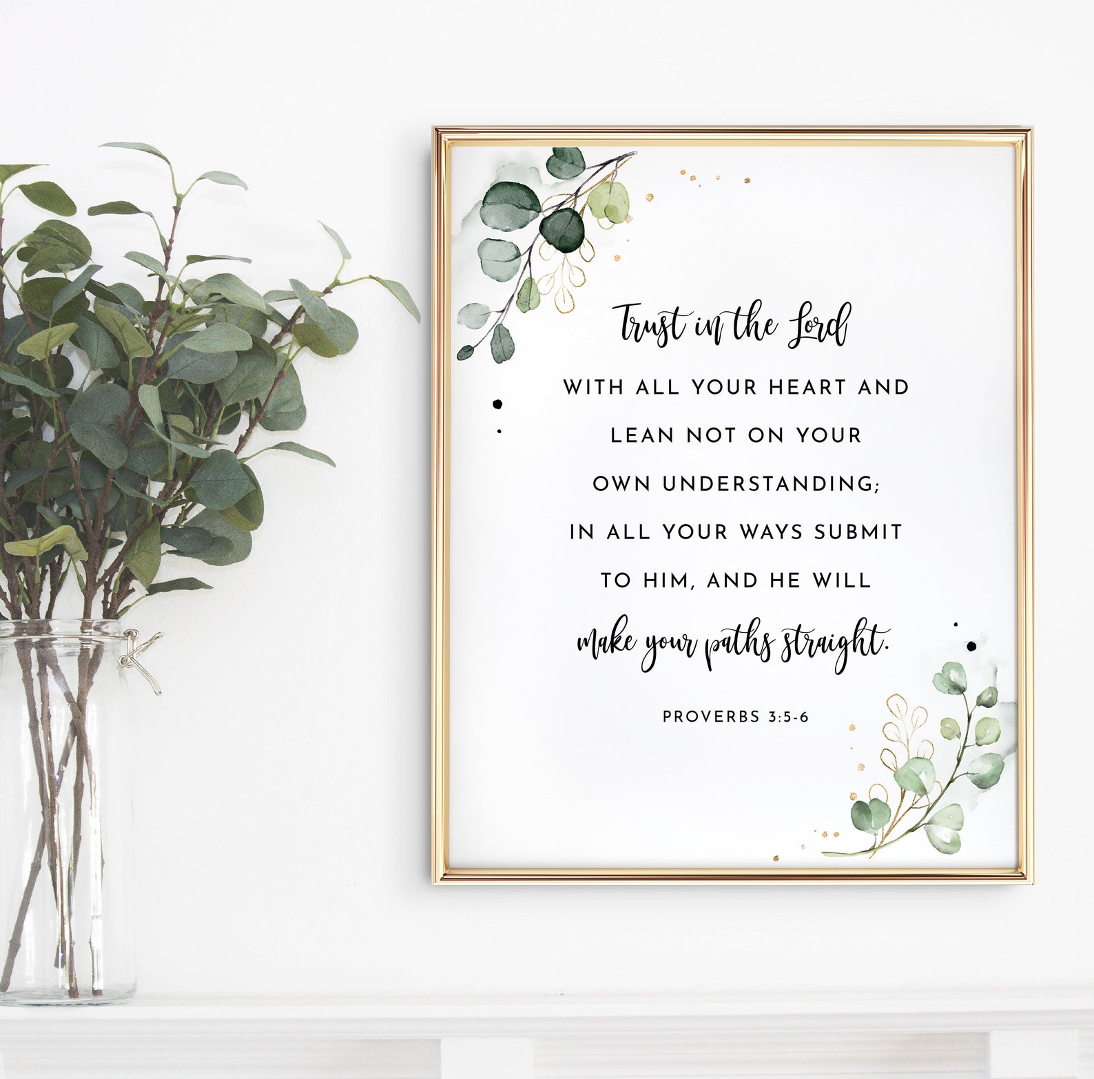 Proverbs 3:5-6 Trust in the Lord Bible Verse Wall Art - Etsy