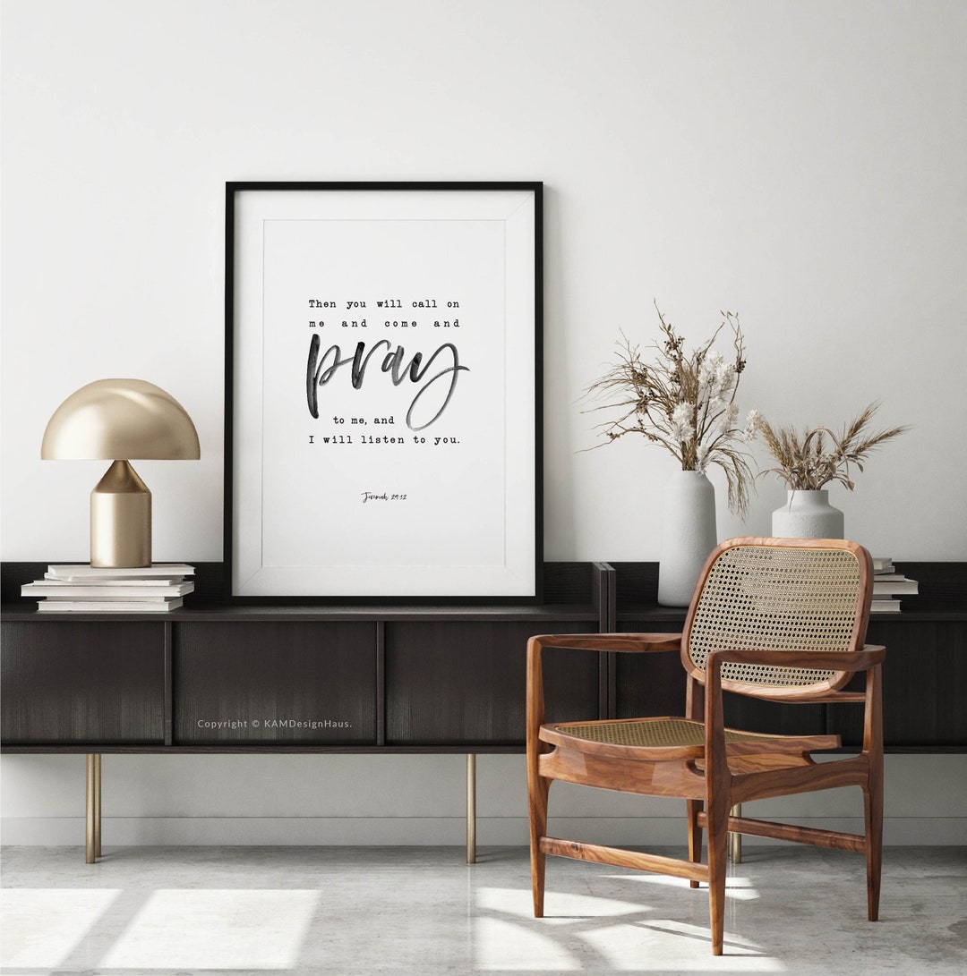 Jeremiah 29:12 Pray Bible Verse Wall Art Scripture Print - Etsy