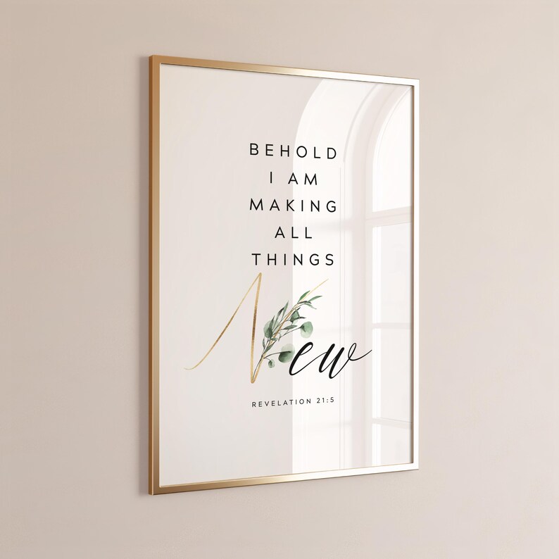 Revelation 21:5 Making All Things New Bible Verse Printable Wall Art ...