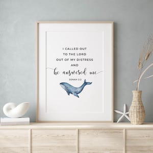Jonah 2:2 Wall Art, Bible Verse Wall Art, Printable Wall Art, He ...