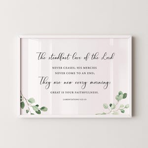 Lamentations 3:22-23 Great is Your Faithfulness Bible Verse Printable ...