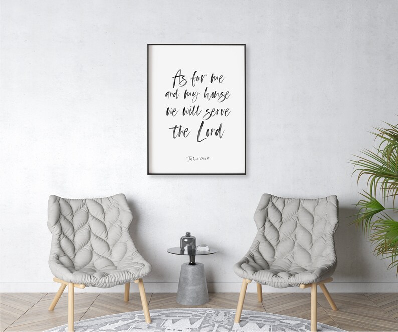 Joshua 24:15 We Will Serve The Lord Bible Verse Wall Art | Etsy