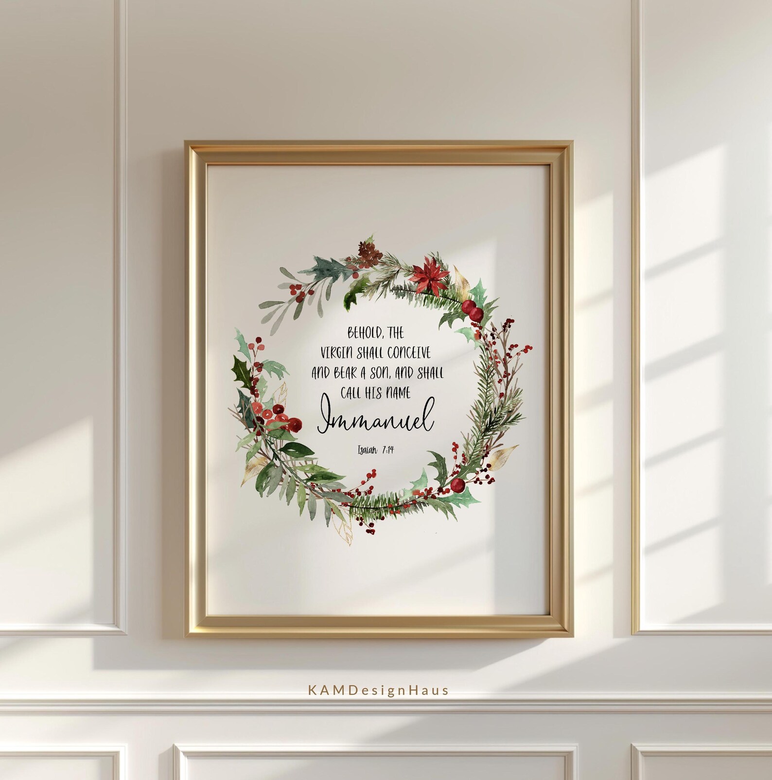 Isaiah 7:14 ESV Christmas Printable, Bible Verse Card Download ...