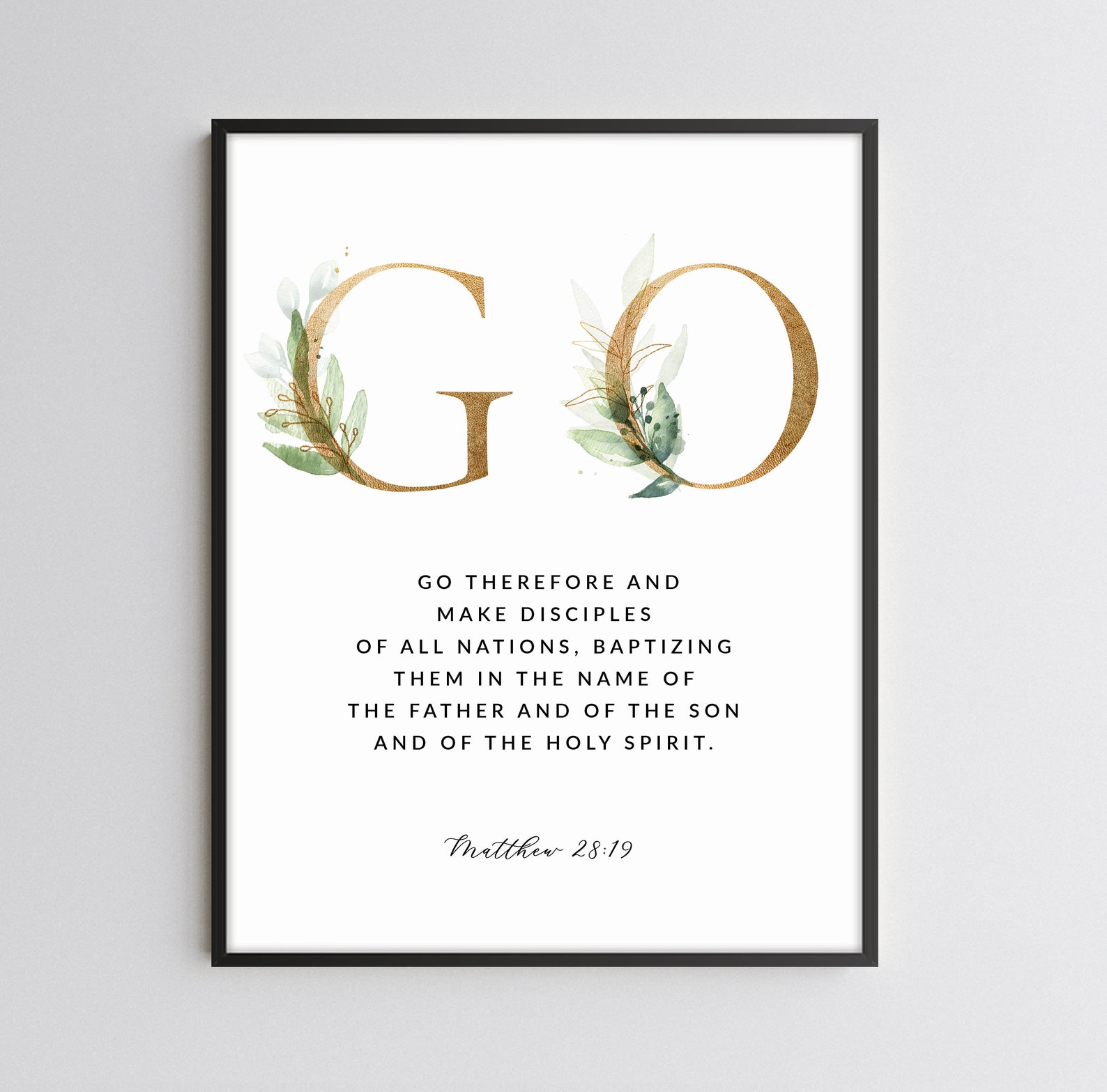 Matthew 28:19 Gospel Bible Verse Wall Art, Set of 3 Scripture Print ...
