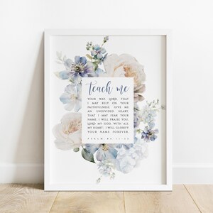 Psalm 86:11-12 Teach Me Bible Verse Wall Art, Printable Wall Art ...