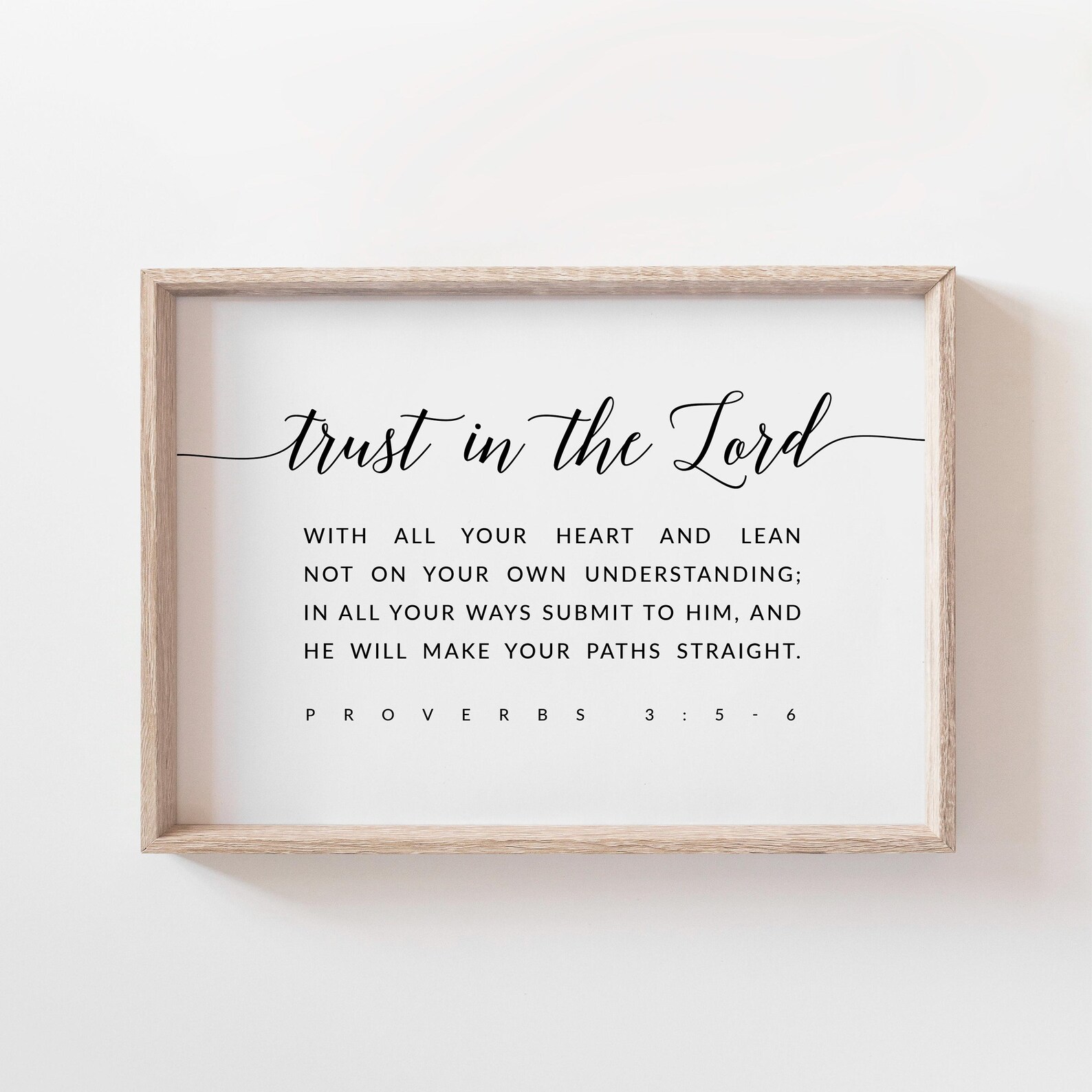 Proverbs 3:5-6 Trust in the Lord Bible Verse Printable Wall Art ...